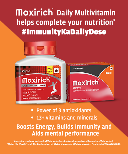 Maxirich by Cipla Natural Immunity Booster Tablets and Tulsi Drops
